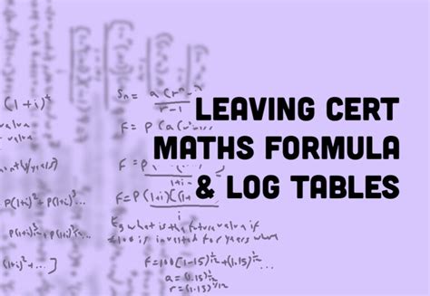 Leaving Cert Maths Formulas And Log Tables
