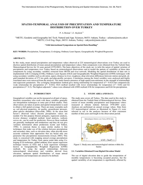 Spatio Temporal Analysis Of Precipitation And Temperature Distribution