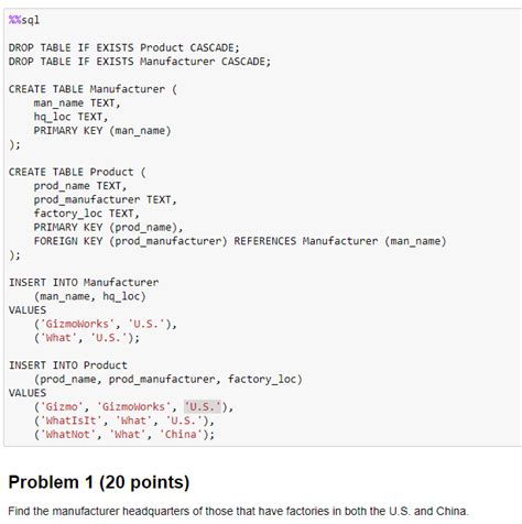 Solved Sql DROP TABLE IF EXISTS Product CASCADE DROP Chegg