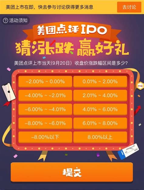 福利｜美團點評ipo，猜漲跌贏好禮！ 每日頭條