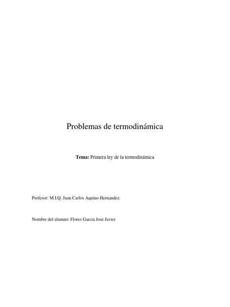 Problemas De Termodinámica Pdf Termodinámica Calor