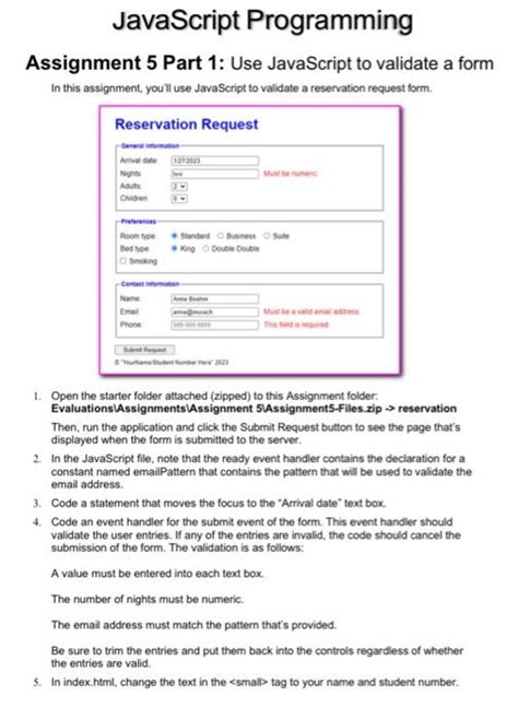 Javascript Programming Assignment 5 Part 1 Use