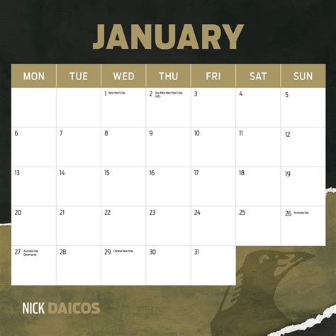 2025 Afl Collingwood Magpies Square Wall Calendar