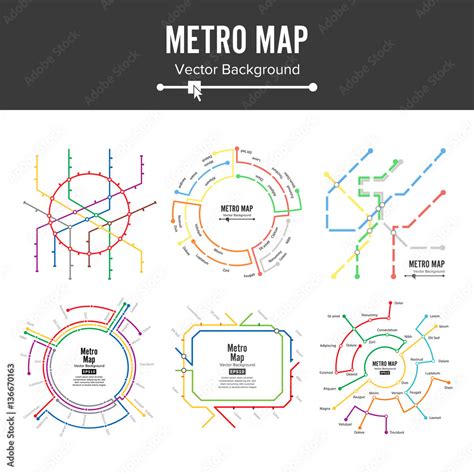 Metro Map Vector Plan Map Station Metro And Underground Railway Metro Scheme Illustration