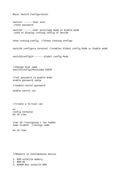 Basic Switch Configuration Pdf