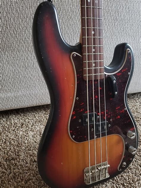 Vintage Univox Precision Bass 1970s Sunburst Reverb