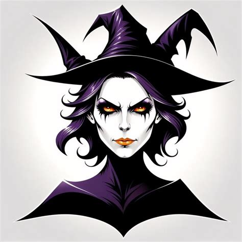 Premium Photo Vector Witch Head Vector Clip Art Illustration