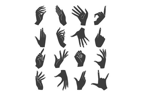 Woman Hands Gestures Silhouettes
