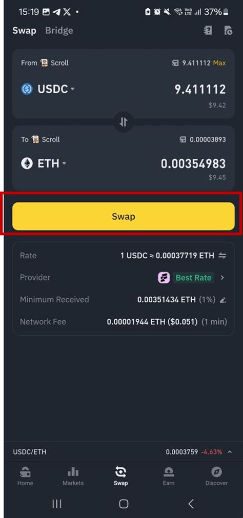 How To Acquire Gas Fees On Scroll Using The Swap Function On Binance
