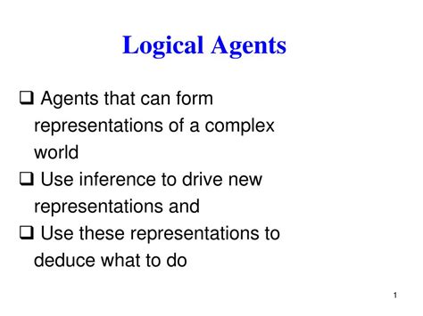 Ppt Logical Agents Powerpoint Presentation Free Download Id6732974