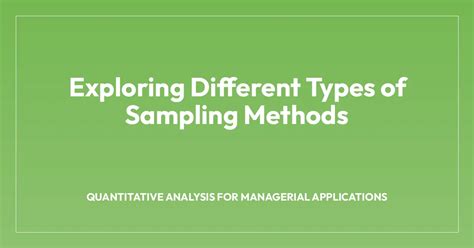 Exploring Different Types Of Sampling Methods • Slm Self Learning Material For Mba