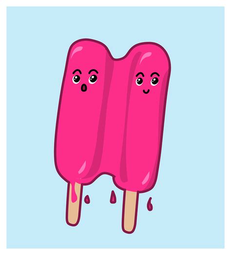 A Pink Ice Cream Stick Logo Cartoon Vector Art Illustration 22737778