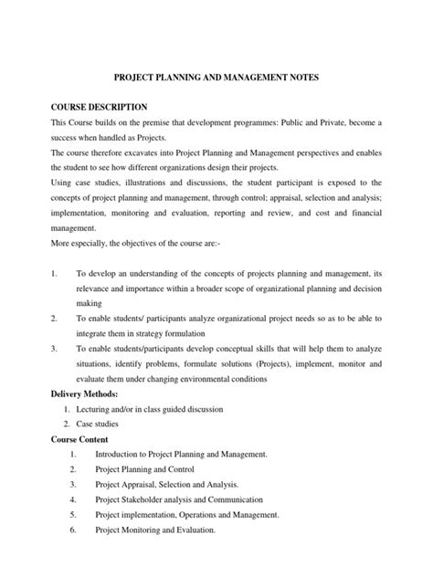 project notes pdf net present value discounted cash flow