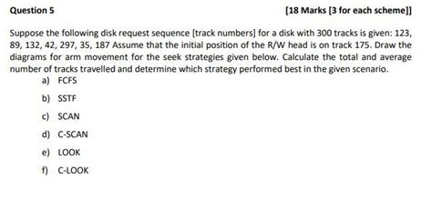Solved Question 5 18 Marks 3 For Each Scheme Suppose The