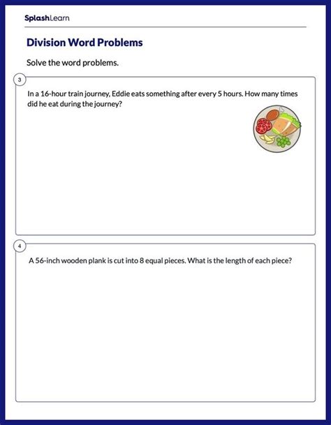 Year 6 Maths Division Word Problems Worksheets Free Printable Age