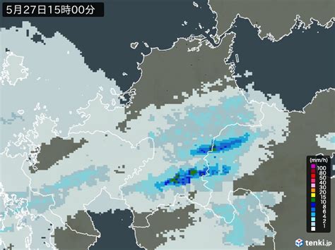 福岡県の過去の雨雲レーダー2024年05月27日 日本気象協会 Tenkijp