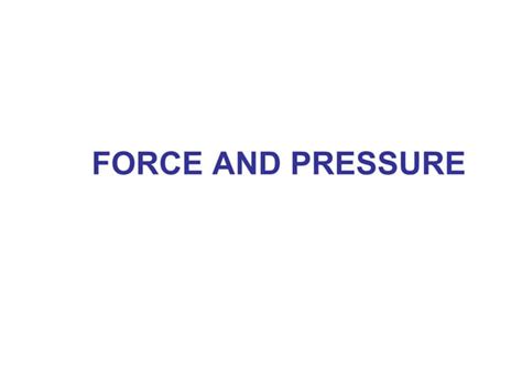 Thrust And Pressure Ppt Pptx