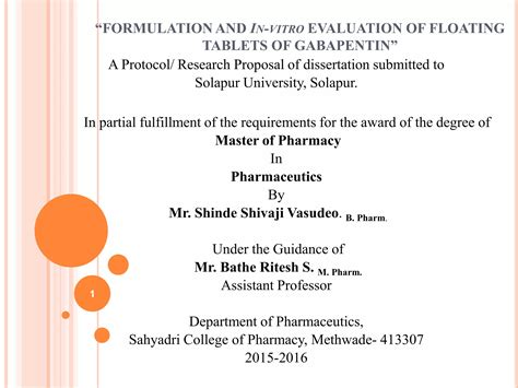 Protocol Proposal To University PPT