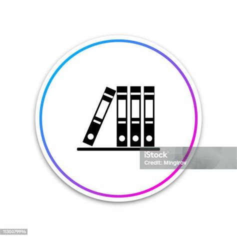 종이 및 문서 아이콘 흰색 배경에 고립 된 사무실 폴더 보관 폴더 기호입니다 동그라미 흰색 버튼 벡터 일러스트 개념에 대한 스톡