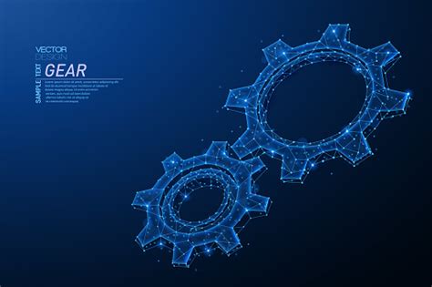 두 개의 코그 기어의 추상다각형 라이트 기어 기계 부분에 대한 스톡 벡터 아트 및 기타 이미지 기어 기계 부분 추상적인 3차원 형태 Istock