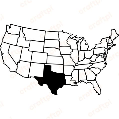 Usa State Map Texas Marked Svg Png  Pdf Files Craftpi