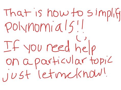 Simplifying Polynomials Math Showme