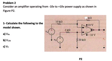 Solved Consider An Amplifier Operating From 10v To 10v Power Supply