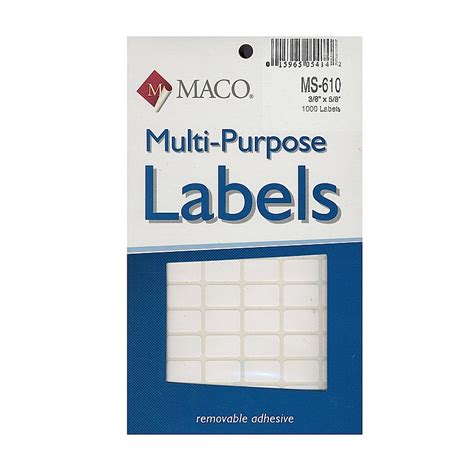 Maco Multi Purpose Handwrite Labels Rectangular 3 8 X 5 8 Pack Of 1000 6 Pack 6pk Ms 610
