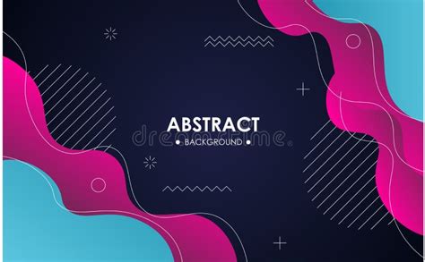 Abstract Purple Blue Gradient Dynamic Wavy Fluid Shape Composition Background Stock Vector