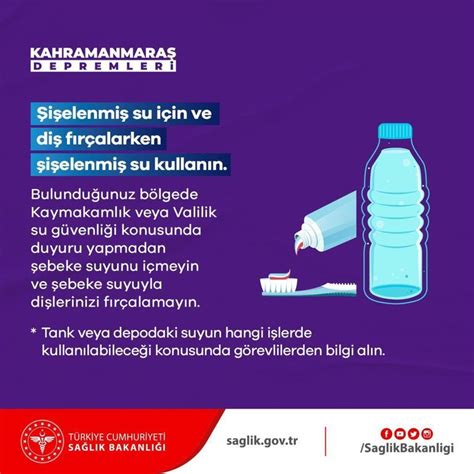 Sağlık Bakanlığı ndan şebeke suyu uyarısı Deprem bölgesinde şebeke