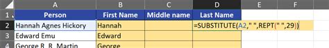 Extract First Last And Middle Name With Formulas Excel And Adam