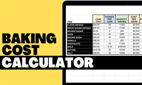 Cost Out Recipe Calculator Deporecipe Co