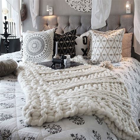 Pläd Super Chunkey Creme 130x170 Cm Inredning