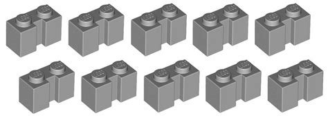 LEGO Klocek 1x2 Z Rowkiem J Szary 10 Szt 4216 N 11668493551