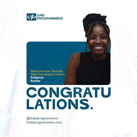 Sabi Programmers On Linkedin 🎉 Excited To Welcome Adepoju Ronke Aboard As Our Web Development