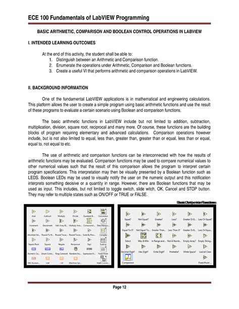 Arithmetic Comparision And Boolean Operations In Lab View