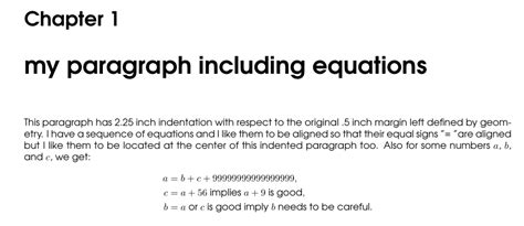 Margins How To Align Equal Signs Of A Set Of Equations Including
