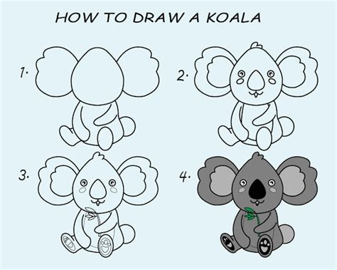 Paso a paso para dibujar un koala tutorial de dibujo de un koala lección de dibujo para niños