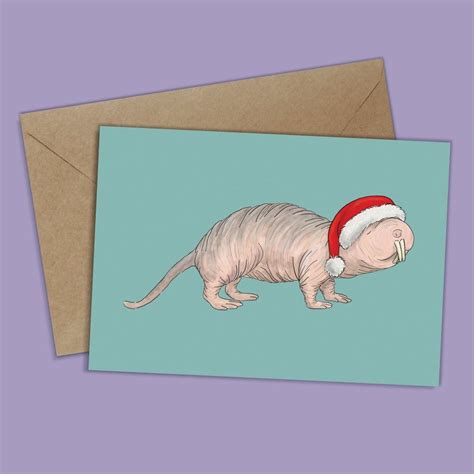 Naked Mole Rat Christmas Card