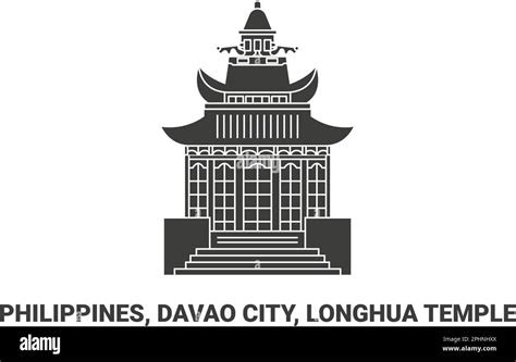 Philippines Davao City Longhua Temple Travel Landmark Vector