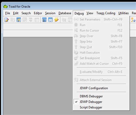 getting started with the jdwp debugger in toad for oracle 13 1