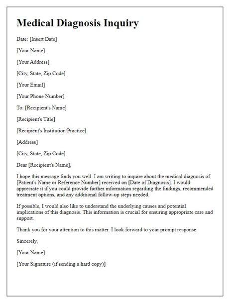 Letter Template For Medical Diagnosis Clarification Free Samples In