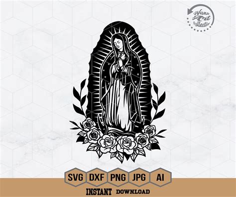 Our Lady Of Guadalupe Svg Virgen Mary Svg Mama Mary Svg Virgen De