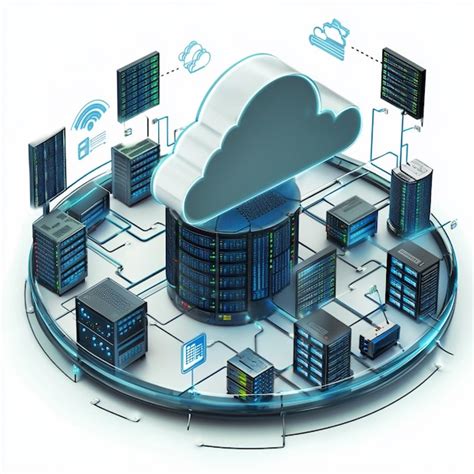 A Rendering Of A Cloud Computing Architecture With Various Services And
