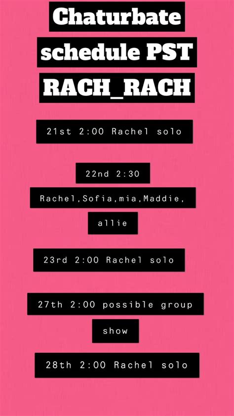Rachel Rivers On Twitter Cam Schedule 💓
