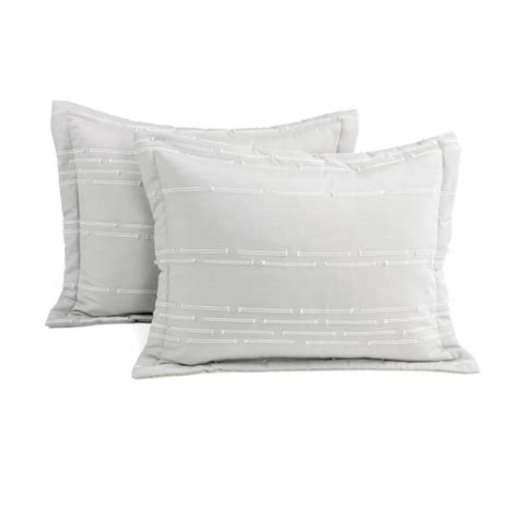 Kirklands Gray Clipped Stripe 3 Pc Fullqueen Comforter Set Hamilton