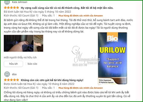 Viên Uống Hỗ Trợ Bệnh Gout Urilow Bio Nutrition Của Mỹ