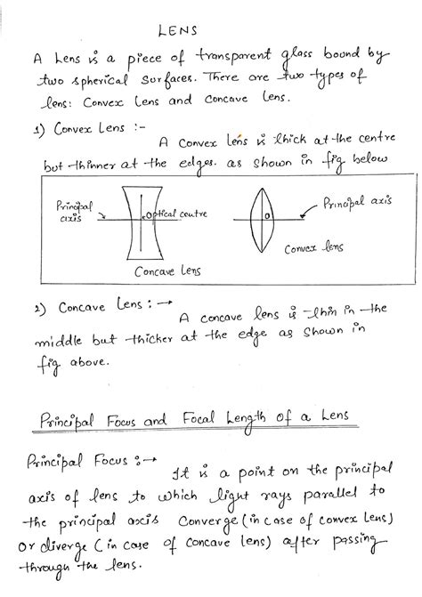 Light Reflection And Refraction Class 10th Science Handwritten Notes