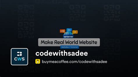Codewithsadee Is A Coder Who Create Website And Upload Video On YouTube Buymeacoffee