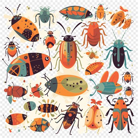 Bug 剪貼畫 各種昆蟲和 Bug 卡通 向量 卡通昆蟲eps圖案素材免費下載，可愛卡通圖片，尺寸4267 × 4267px Lovepik